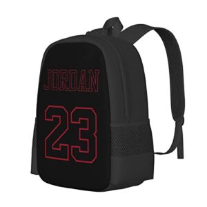 Auqizbx Basketball Number 23 Jordan Backpack Bag Adjustable Large Capacity Leisure Rucksack Unisex