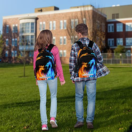 Flame Dragon School Backpack for Boys Girls Teens College Students Backpack Laptop Backpack Travel Backpacks Bookbag Daypack