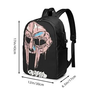 BATLX MF MUSIC DOOM Backpack College Work Laptop Backpack Travel Casual Daypack With Usb Port 17 Inch