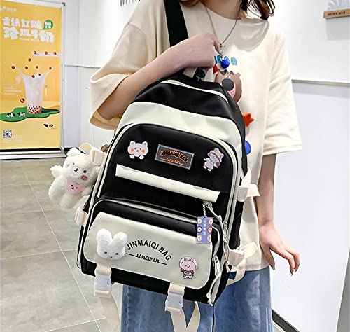 5Pcs Accessories Backpack with Pin & Set Cute Backpack Kawaii Backpack School Bags for Teen Girl