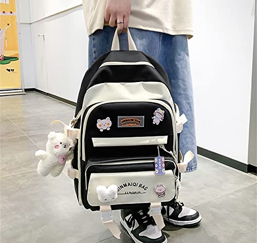 5Pcs Accessories Backpack with Pin & Set Cute Backpack Kawaii Backpack School Bags for Teen Girl