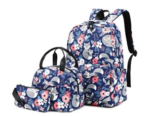 wadirum women cute printed backpack girl school backpack set casual daypack fox