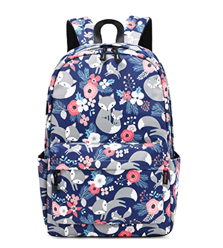 Wadirum Women Cute Printed Backpack Girl School Backpack Set Casual Daypack Fox