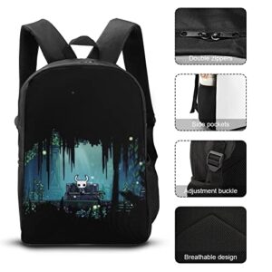 Adjzepuo Hollow Knight Unisex Anime Backpack 17 Inch Casual Laptop Daypack Cute Daily Bookbag Outdoor Bags for Travel Picnic Camping