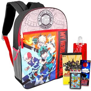 action comics my hero academia backpack for boys - bundle with my hero academia backpack, stickers, phone wallet, water bottle, more | my hero academia backpack for school