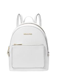 michael kors adina medium pebbled leather backpack (optic white)