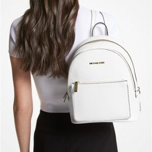 Michael Kors Adina Medium Pebbled Leather Backpack (Optic White)