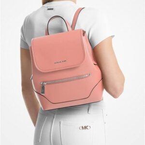 Michael Kors Harrison Medium Saffiano Leather Backpack (Pink)