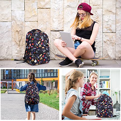 Eyehoce Funny Stranger School Backpack, Black Bookbag College High School Bags For Boys Girls, Travel Work Bag, Laptop Backpacks for Women Men Stranger Movie Gift