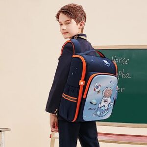 Maod Toddler Backpack for Boys Kids School Cute Elementary Backpacks with Padded Shoulders and A Free Pendant (Navy Blue)