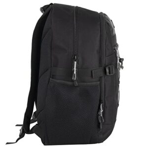 Reflective Dual Compartment Laptop Travel Backpack with Compression Straps, Side Pockets