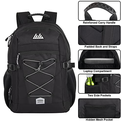 Reflective Dual Compartment Laptop Travel Backpack with Compression Straps, Side Pockets