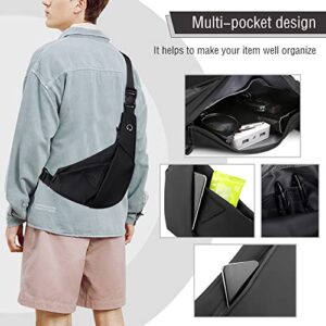 Kannino Small Sling Backpack Waterproof Crossbody Chest Bag Daypack Outdoor Chest Sling Bag Fanny Pack Casual Sling Pack for Men Women for Traveling Hiking Cycling (Black)