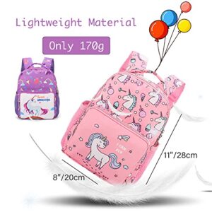 LESNIC Toddler Unicorn Backpack, 11 inch Lightweight Breathable Cute Rucksack for Kids Boys & Girls, Unicorn Rucksack Toddler Kids Bag 28 * 20 * 10cm/11 * 8 * 4in