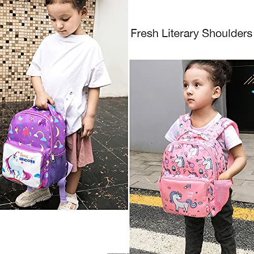 LESNIC Toddler Unicorn Backpack, 11 inch Lightweight Breathable Cute Rucksack for Kids Boys & Girls, Unicorn Rucksack Toddler Kids Bag 28 * 20 * 10cm/11 * 8 * 4in