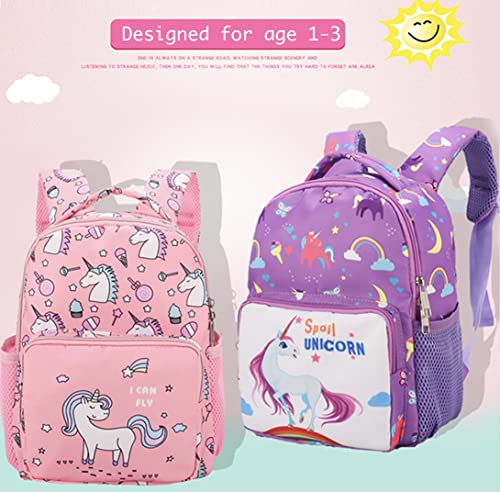 LESNIC Toddler Unicorn Backpack, 11 inch Lightweight Breathable Cute Rucksack for Kids Boys & Girls, Unicorn Rucksack Toddler Kids Bag 28 * 20 * 10cm/11 * 8 * 4in