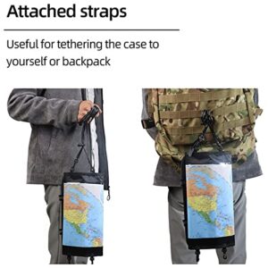 Kuuleyn Waterproof Map Case,Map Pouch,Transparent Map Storage Bag Waterproof Folding Storage Pouch for Outdoor Hiking Camping