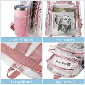 Amylove 2 Pieces Clear Backpack Pack Heavy Duty Clear Plastic Backpack PVC Transparent Bookbag See Through Backpacks for Kids Women Men