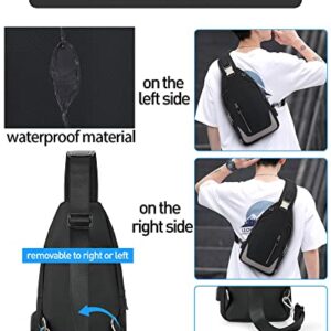 SEAFEW Small Black Tactical Sling Bag Crossbody Backpack Shoulder Bag for Men Women, Daypack Anti-Theft Cross Body Motorcycle Chest Bags, One Strap Backpack for Walking Biking Travel Cycling