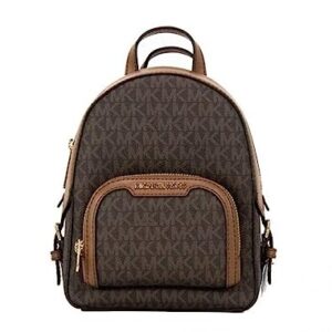 Michael Kors Jaycee XS Mini Convertible Backpack MK Signature Crossbody (Brown)