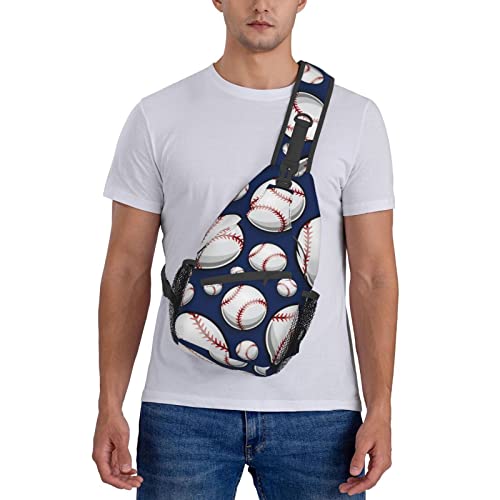 wzialfpo Sport Ball Baseball Sling Bag Rope Crossbody Shoulder Bags Fashion Chest Daypack For Men Women Hiking Travel Runner Gifts