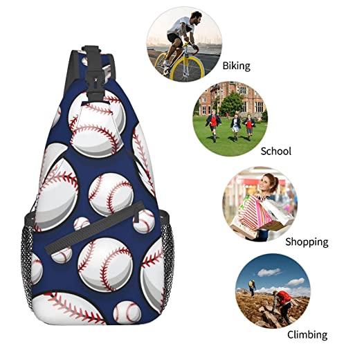 wzialfpo Sport Ball Baseball Sling Bag Rope Crossbody Shoulder Bags Fashion Chest Daypack For Men Women Hiking Travel Runner Gifts