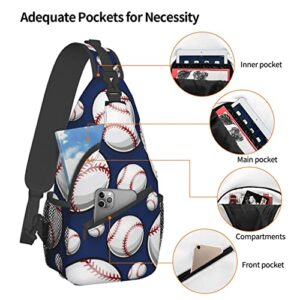 wzialfpo Sport Ball Baseball Sling Bag Rope Crossbody Shoulder Bags Fashion Chest Daypack For Men Women Hiking Travel Runner Gifts