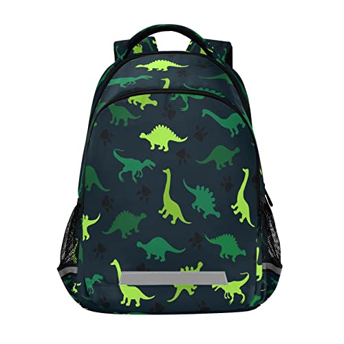 MNSRUU Elementary School Backpack Cartoon Dinosaur Kid Bookbags for Boys Girl Ages 5 to 12