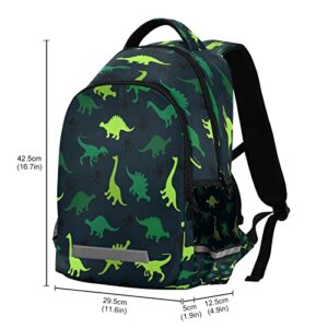 MNSRUU Elementary School Backpack Cartoon Dinosaur Kid Bookbags for Boys Girl Ages 5 to 12