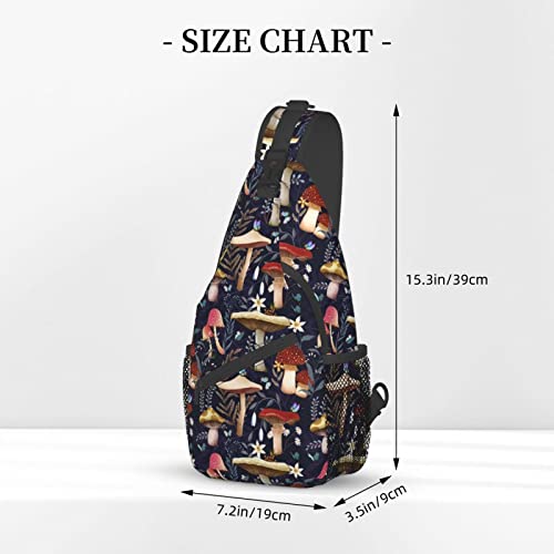 Colorful Mushrooms Sling Bag crossbody bags for women Sling Backpack Travel Hiking Casual Daypacks Chest Shoulder Bag