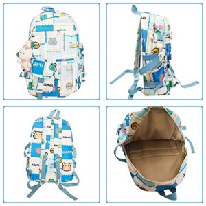 Futuredream Cute Aesthetic Backpacks ，For Teens Laptop Backpacks ， Bookbags for Teens Girls Women (With Rabbit Doll Pendant)