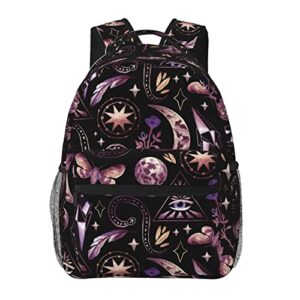 dadabuliu school backpack tarot moon butterfly magic goth for women girl student bookbag durable casual daypack teens college lightweight hiking travel bag over 3 years old