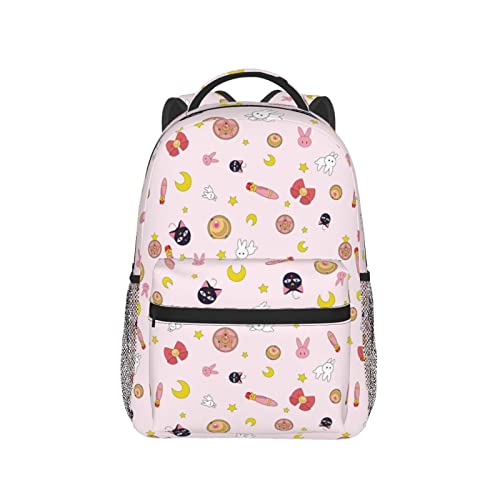 Zixxuil Pink Cute Backpack Cartoon Lightweight Leisure Large Capacity Multifunctional Backpack Casual