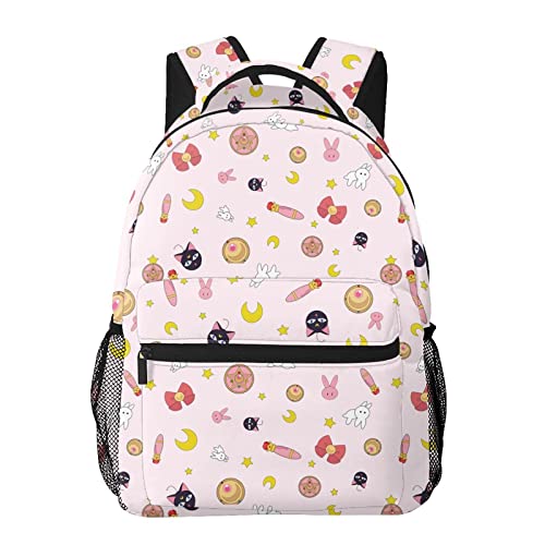 Zixxuil Pink Cute Backpack Cartoon Lightweight Leisure Large Capacity Multifunctional Backpack Casual