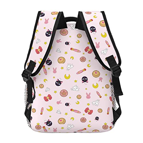 Zixxuil Pink Cute Backpack Cartoon Lightweight Leisure Large Capacity Multifunctional Backpack Casual