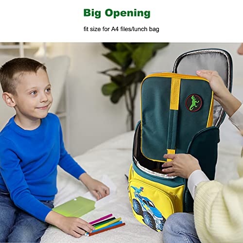 HT HONOR . TRUST Dinosaur Backpack for Boys Kindergarten Elementary Toddler Kids School Bag Children Bookbags 15inch