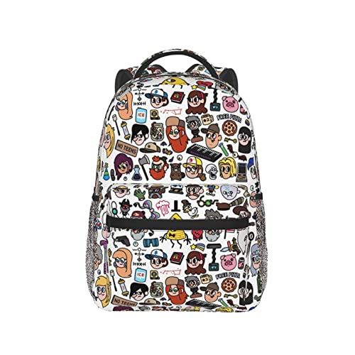 Cartoon Collage School Backpack Cute Daily Leisure Bag Large Capacity Computer 3D Printing Bag