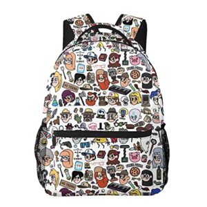 Cartoon Collage School Backpack Cute Daily Leisure Bag Large Capacity Computer 3D Printing Bag