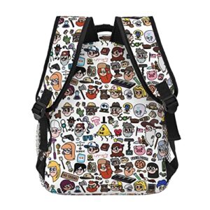 Cartoon Collage School Backpack Cute Daily Leisure Bag Large Capacity Computer 3D Printing Bag