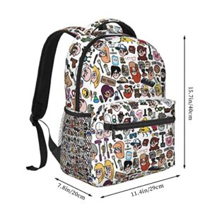 Cartoon Collage School Backpack Cute Daily Leisure Bag Large Capacity Computer 3D Printing Bag