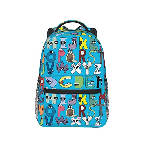 hgxim Alphabet School Backpack Pattern Lightweight Leisure Bag 3d Printing Large Capacity Pattern Leisure Bag Travel