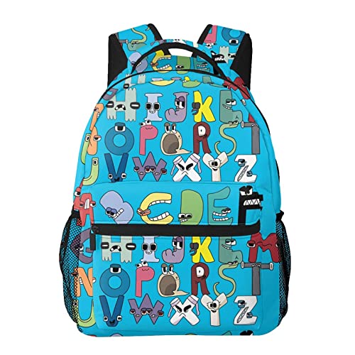 hgxim Alphabet School Backpack Pattern Lightweight Leisure Bag 3d Printing Large Capacity Pattern Leisure Bag Travel