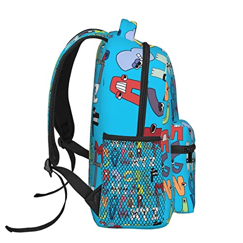 hgxim Alphabet School Backpack Pattern Lightweight Leisure Bag 3d Printing Large Capacity Pattern Leisure Bag Travel