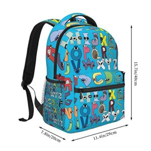 hgxim Alphabet School Backpack Pattern Lightweight Leisure Bag 3d Printing Large Capacity Pattern Leisure Bag Travel