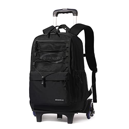 YJMKOI Solid Color Trolley Backpack for Girls-Boys Cool Middle School Kids Rolling BookBags Elementary School Bags with Wheels