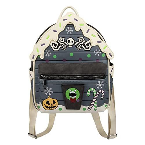 Bioworld Nightmare Before Christmas Frosted Christmas Town House Women's Mini Backpack