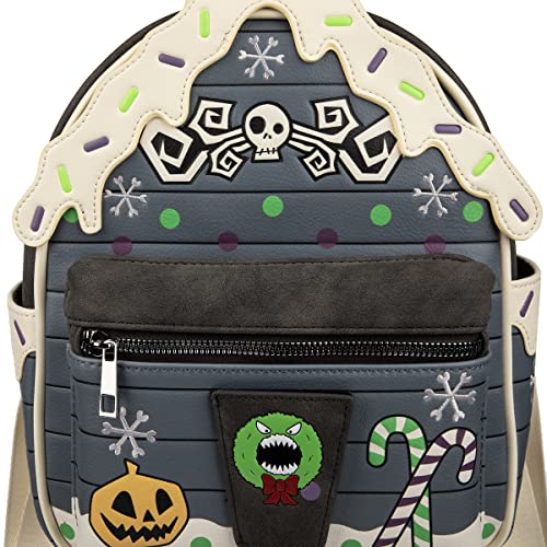 Bioworld Nightmare Before Christmas Frosted Christmas Town House Women's Mini Backpack