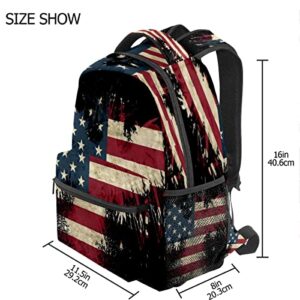 KIOPLYET American Flag Eagle Backpack School Book Bag Laptop Backpacks Travel Hiking Camping Day Pack