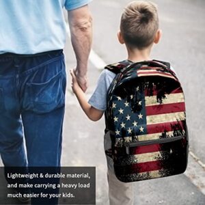 KIOPLYET American Flag Eagle Backpack School Book Bag Laptop Backpacks Travel Hiking Camping Day Pack