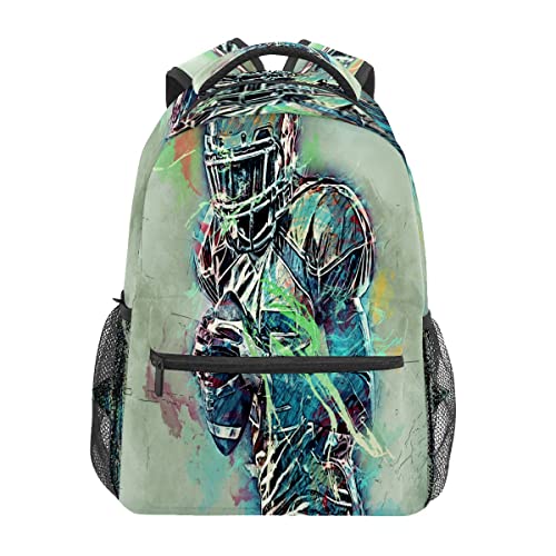 KIOPLYET American Football Backpack School Book Bag Laptop Backpacks Travel Hiking Camping Day Pack